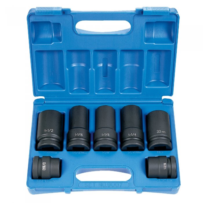 9007 1in. Drive Truck Wheel Impact Socket Set